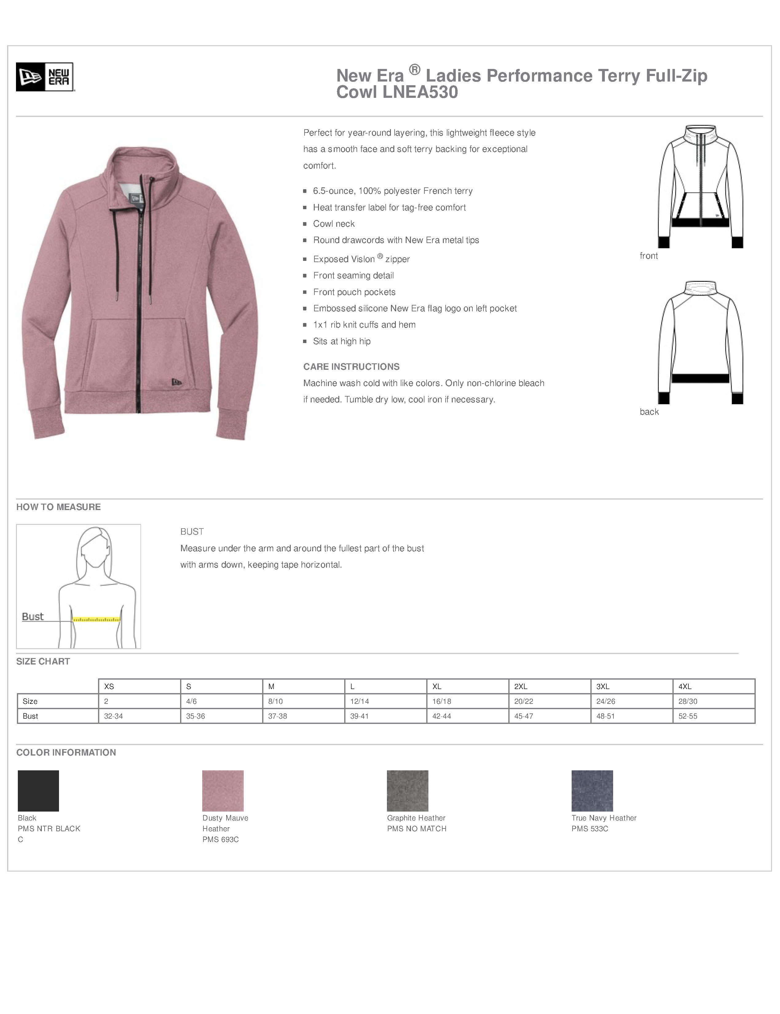 24 Points - New Era Performance Terry Full-Zip Cowl - Ladies ...