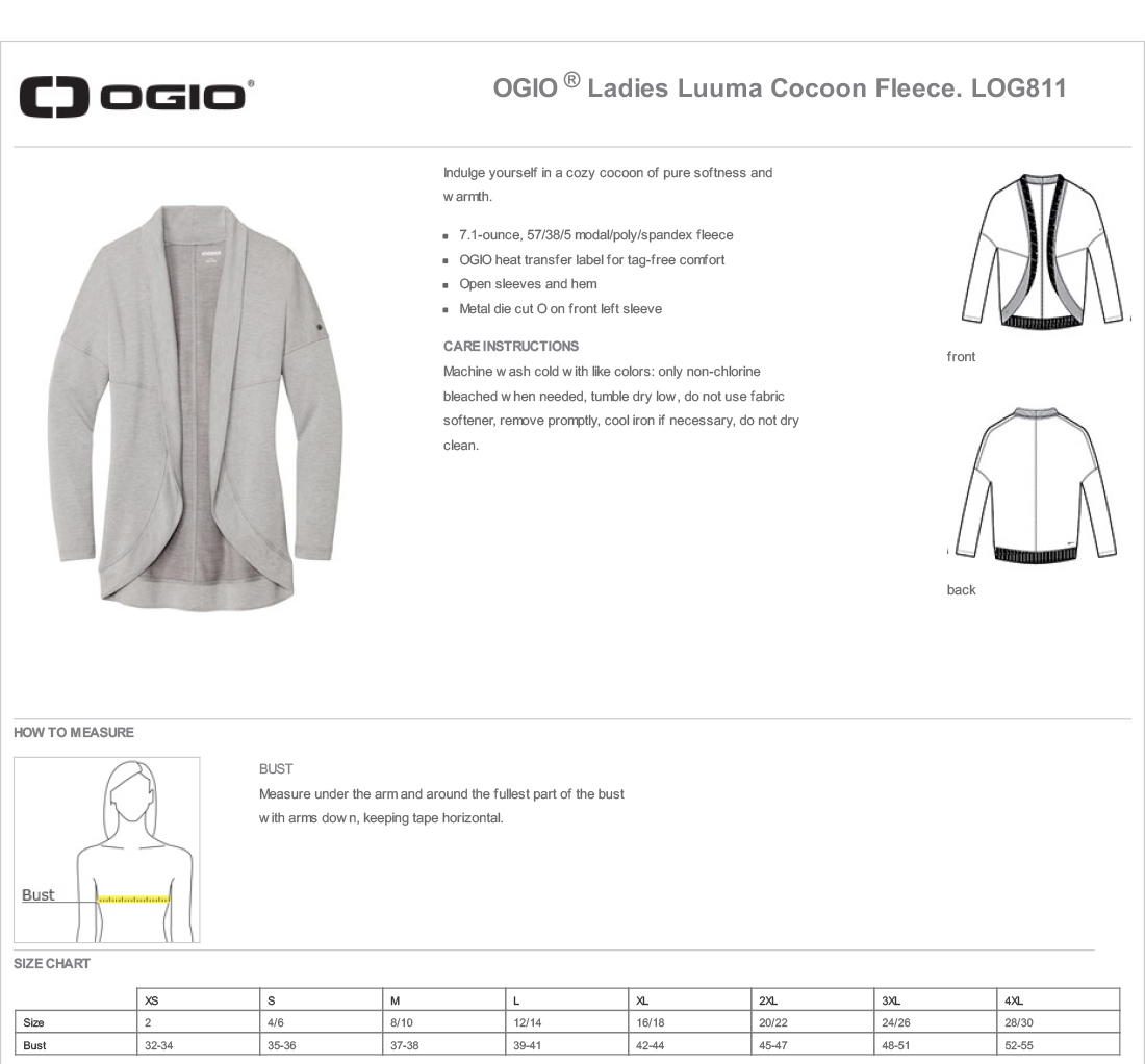 OGIO Ladies Luuma Cocoon Fleece - Orthopedic One
