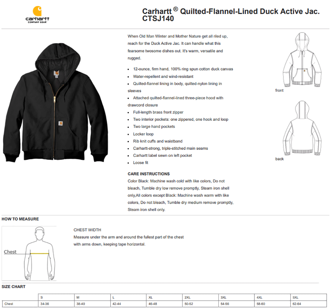 Carhartt Quilted-Flannel-Lined Duck Active Jacket - Iowa Interstate