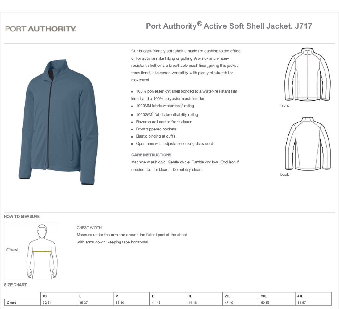 Port Authority Active Soft Shell Jacket - Orthopedic One