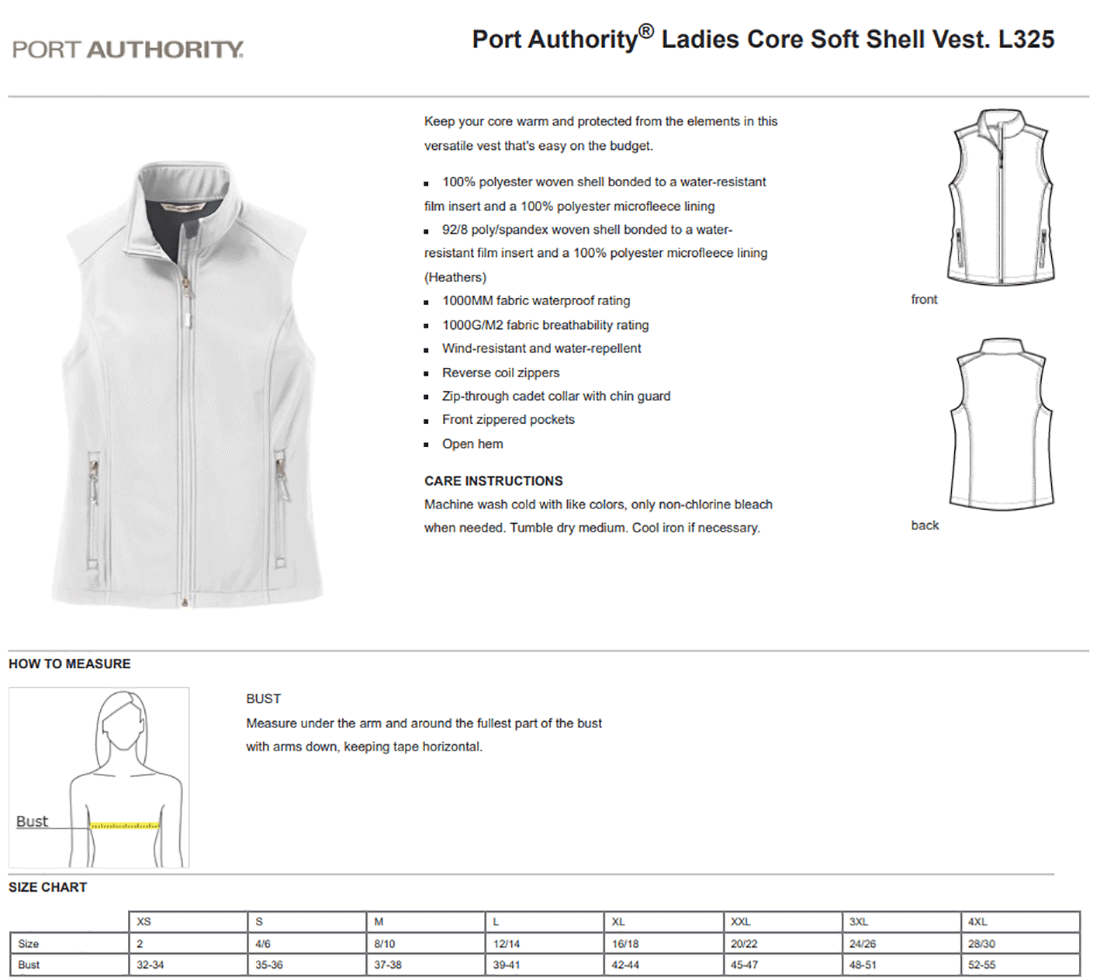 Port Authority Women's Core Soft Shell Vest L325 - Titan Machinery ...