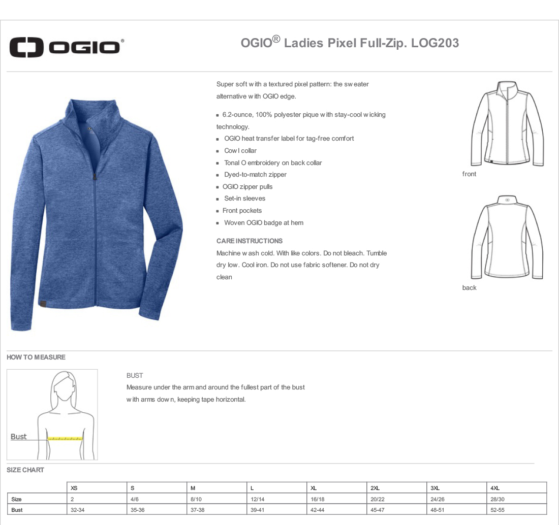 OGIO Ladies Pixel Full-Zip - IowaDOT