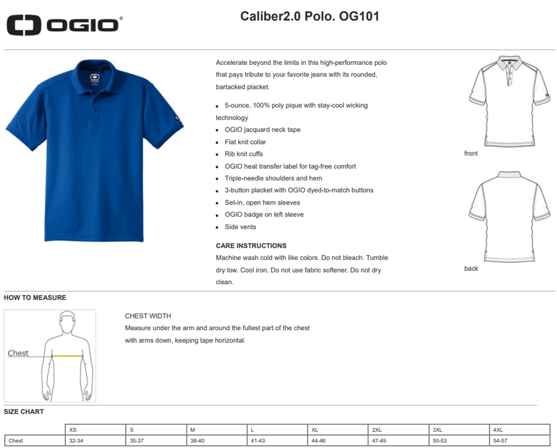 OGIO - Caliber2.0 Polo OG101 - Titan Machinery Uniform Shop