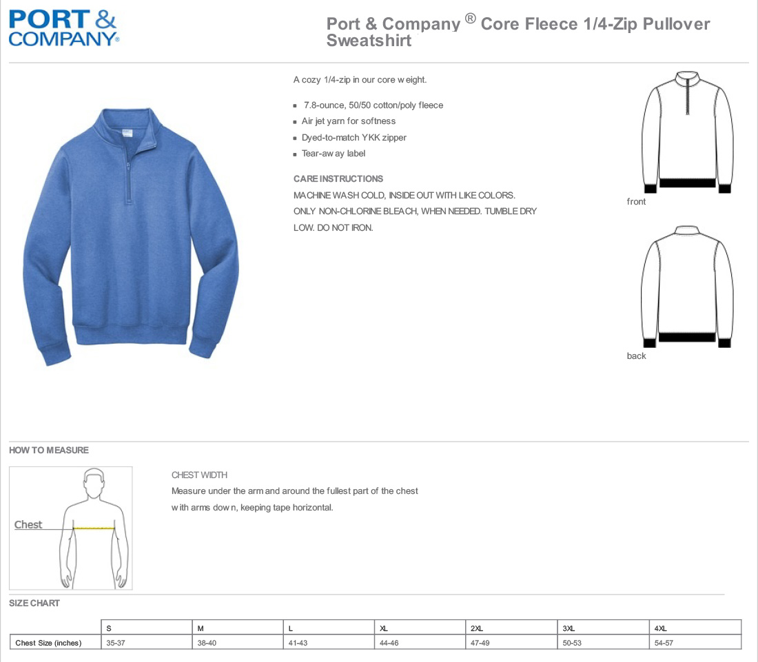 Port & Company Core Fleece 1/4-Zip Pullover Sweatshirt - IowaDOT